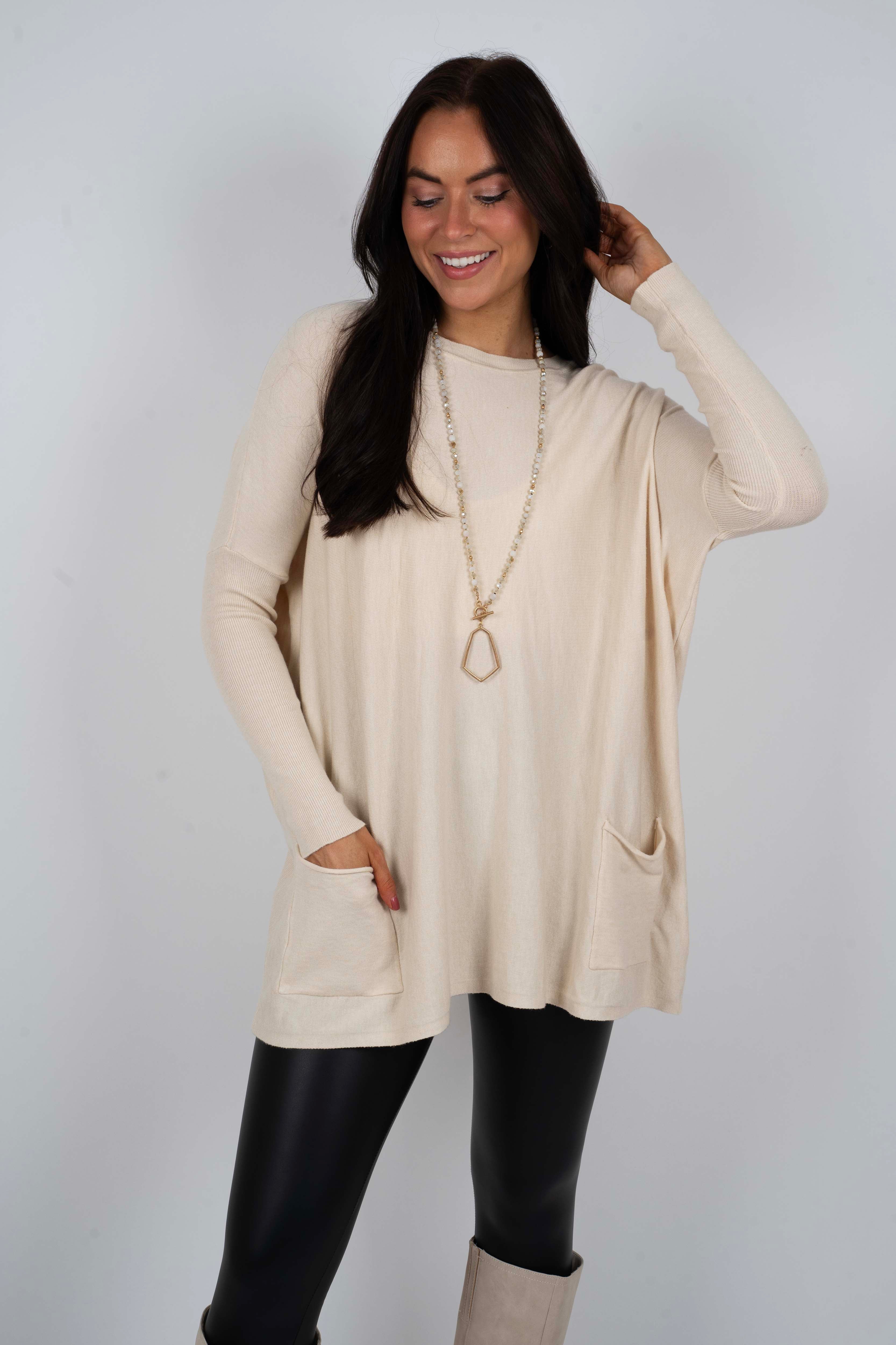 Totally Smitten Sweater (Oatmeal) – Blushing Brunette